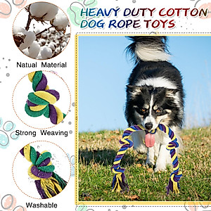 Glimin 12 Pack Large Dog Chew Toys for Aggressive Chewers Dog Heavy Duty Dog Rope Toys Bulk Cotton Large Dog Cleaning Dog Chew Toys for Medium Large Breed Dogs Teeth Cleaning