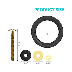 R&T 3'' Toilet Tank to Bowl Octagon Gasket with 2 pcs Brass Bolts Hardware Kit for 2-Piece Toilet (3 inch)