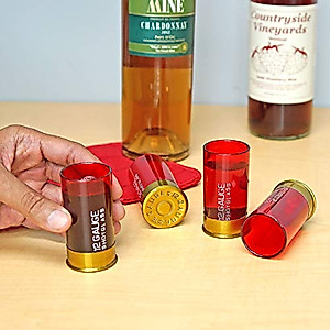 Fairly Odd Novelties 12 Gauge Shotgun Shell Shot Glasses Funny Gun Hunting Father's Day Dad Novelty Gag Gifts, Set of 4 Shot Gun Shell Shot Glasses, perfect Redneck Gifts! FON-10052