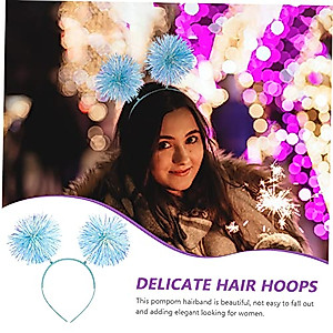 FELTECHELECTR Fluffy Headband Headband Pink Party Supplies Womens Head Bands Prom Photo Props Girl Headband Scrunchies for Women Birthday Hair Band Birthday Headbands for Women Blue Miss