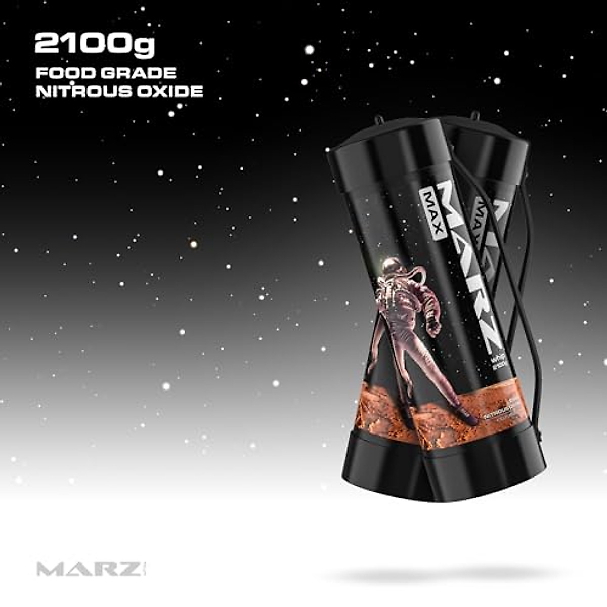 Marz Max Premium Whipped Cream Charger 2100G 3.3L - Food Grade Nitrous Oxide Tank Pure Flavored N2O Chargers - For Any Standard Whipping Cream Dispenser (1, 2100g 3.3L)