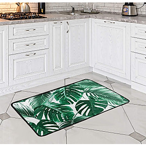Palm Tree Kitchen Runner Rug Non Slip Area Mat Bath Rugs for Bathroom Indoor Carpet Doormat Floor Dirt Trapper Mats Shoes Scraper 39"x 20"