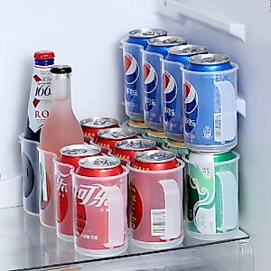 2 Pack Soda Can Dispenser for Refrigerator，Soda Can Organizer ，Can Organizer for Refrigerator