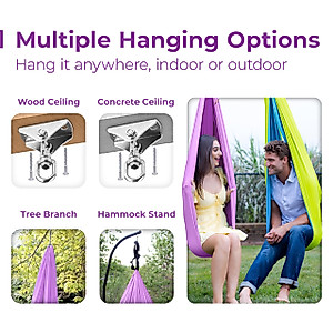 AWA Sensory Swing Indoor for Kids & Adults with Special Needs (Includes Hardware) Indoor Swing for Kids & Adults with Autism, ADHD, and Sensory Processing Challenges (Pink/Purple)