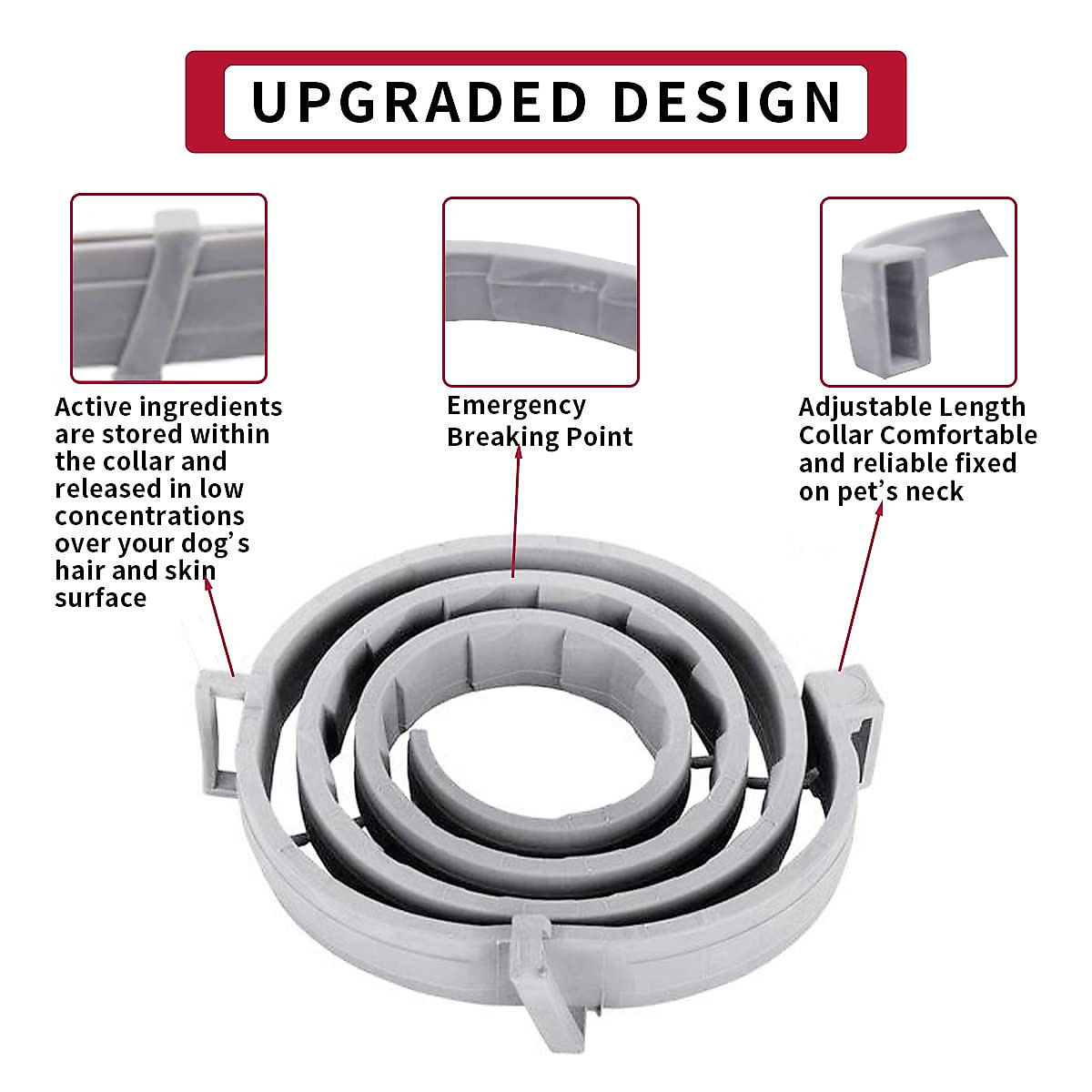 Flea and Tick Collar for Dogs, Flea and Tick Prevention for Dog, 27 Inch, 8 Month Protection, 1 Pack