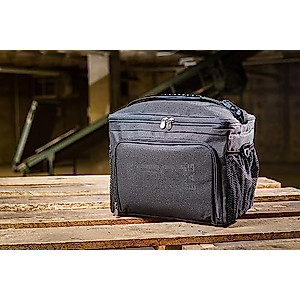 Isolator Fitness 6 Meal ISOCUBE Meal Prep Management Insulated Lunch Bag Cooler with 12 Stackable Meal Prep Containers, 3 ISOBRICKS, and Shoulder Strap - MADE IN USA (Blackout)