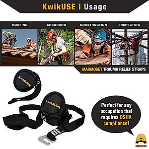 KwikSafety - Charlotte, NC - Marmoset Trauma Straps [1 Pair] Fall Protection OSHA Comfort Suspension Safety Device & Arrest System Attachment for Body/Legs Relief Compact, Lightweight & Quick Connect