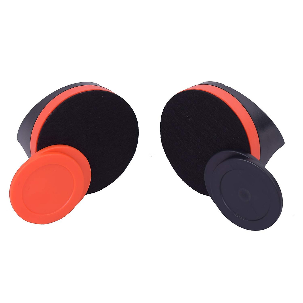 Plastic Air Hockey Strikers/Pushers, 2 PCS 4" Plastic Black Air Hockey Pushers and 4 PCS 2.75" Pucks Replacement for Game Tables Goalies Equipment Accessories