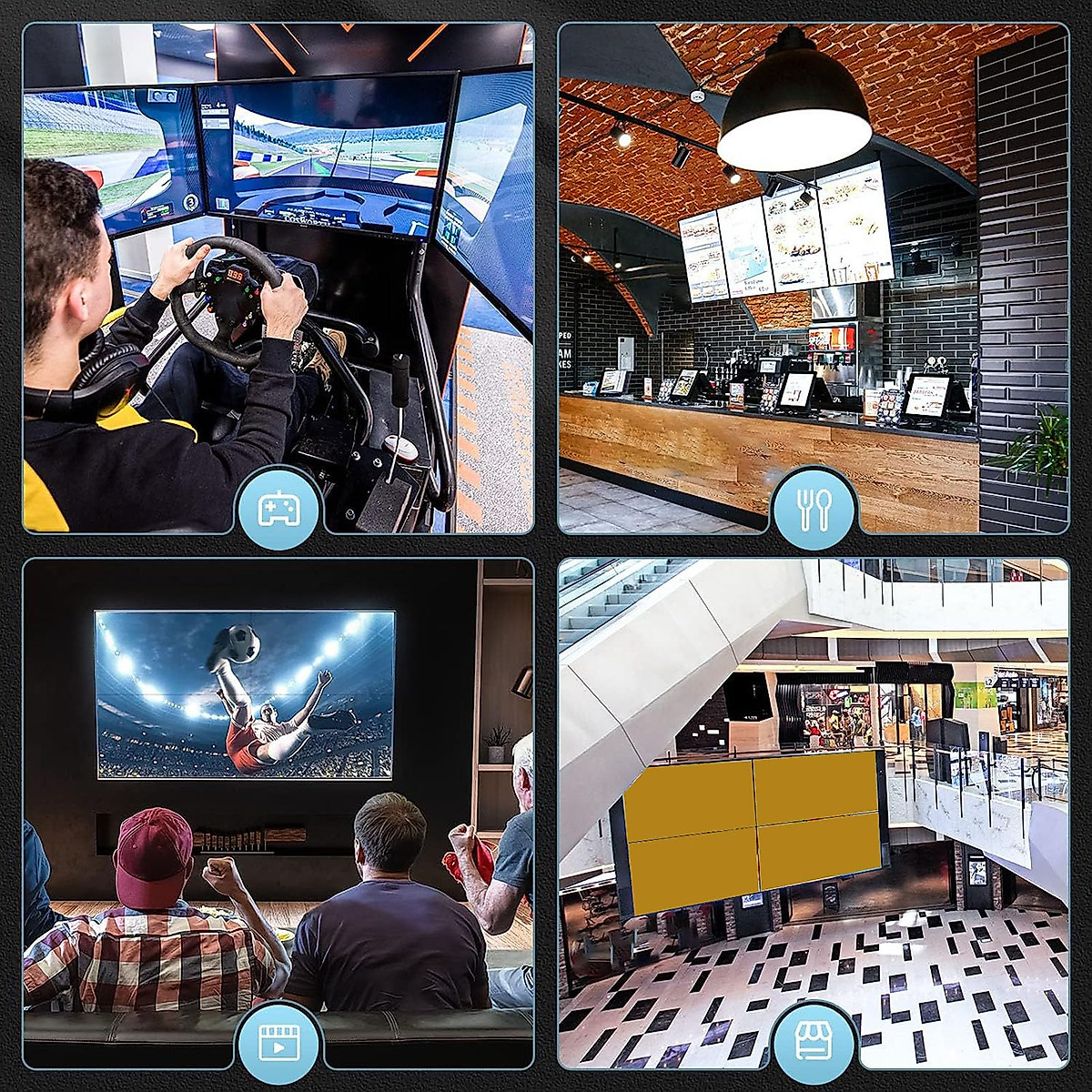 HDMl Video Wall Controller 1920x1080P 60Hz, Video Wall Processor with Remote Control, 2x2 1x2 2x1 1x3 3x1 1x4 4x1 TV Wall Controller for 4 TV Splicing Display (US Plug)