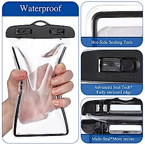 Molain Waterproof Case, 2Pack Universal Waterproof Phone Pouch Bag, Waterproof Cell Phone Dry Bag Compatible, Phone Pouch for Outdoor Water Sports, Boating, Hiking, Kayaking, Fishing Black