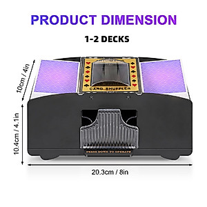 FEIERYA Automatic Card Shuffler 2 Deck,Battery-Operated Electric UNO Poker Shuffler,Playing Card Shuffler for Home Card Game,Travel