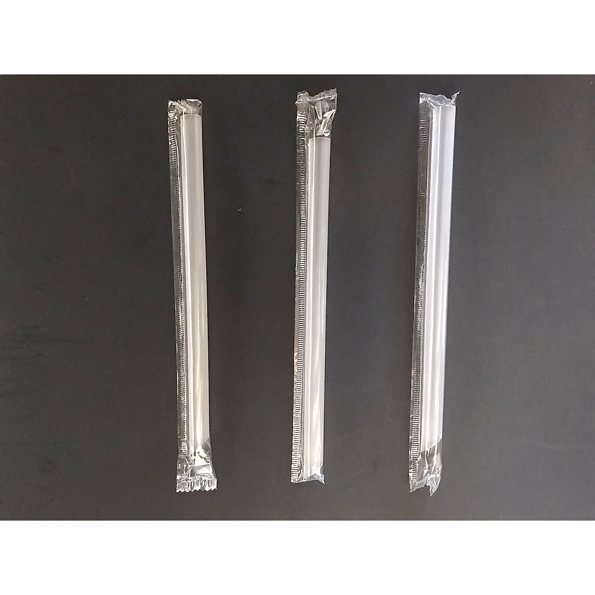 Extra Wide Individually Wrap Boba Bubble Tea Fat Drinking Straws, 7-7/8" Long, Transparent, 2250 pcs per case (2250)