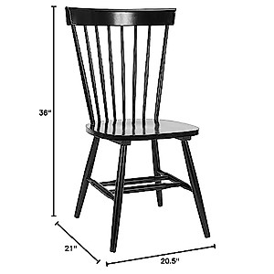 Safavieh American Homes Collection Parker Country Farmhouse Wood Black Spindle Side Chair (Set of 2)