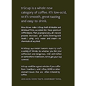trücup Low Acid Coffee- Heart of Bold Medium Dark Roast- Biodegradable 48 Count Coffee Pods- Smooth Vienna Coffee- Can Be Gentle on the Stomach