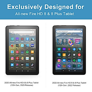 CoBak Case for All-New Fire 8 Tablet (2020/2022 Model, 10th/12th Generation) - Premium PU Leather Slim Folding Stand Shell Multiple Viewing Angles Cover with Auto Wake/Sleep
