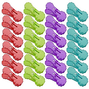 HSCGIN 24pcs Flower Shape Clothes Clips 60x15mm Windproof Photo Paper Pegs Craft Clips for Cloth Drying Hanging Clothespins