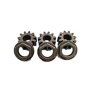 3pcs Steering Shaft Pinion Gear & Bushing for MTD 741-0656 941-0656A 717-1554 Toro 112-0863, Used on Riders Since 1999. 11 Tooth. Splined Bore