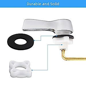 iFealClear Universal Brass Toilet Tank Flush Lever in Chrome & 2 Inch Toilet Flapper with Float Compatible with American Standard 7381129-200.0070A, High Performance Flapper, Easy to Install, Black
