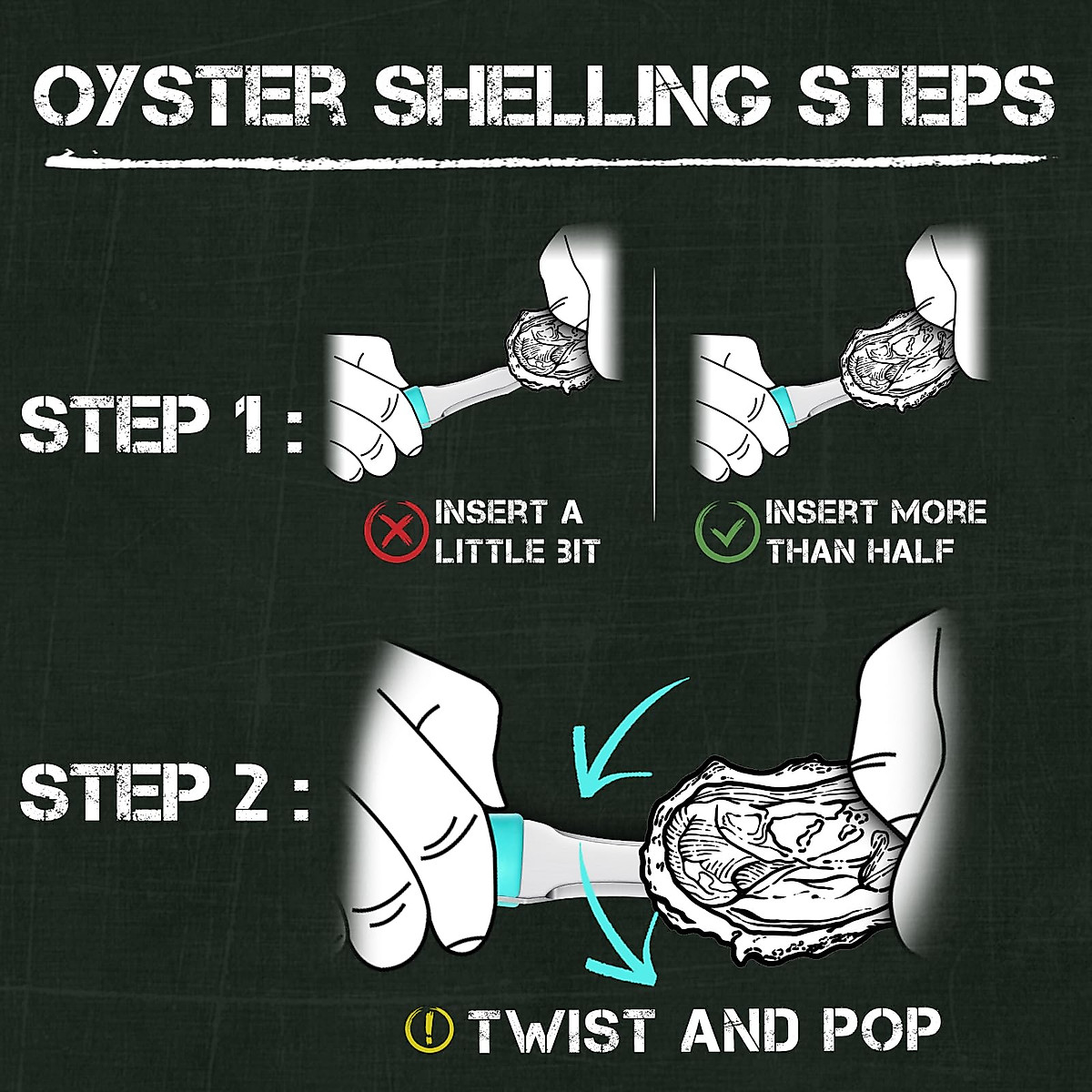 JASON Non-Slip Oyster Shucking Knife - 2 Pcs Stainless Steel Oyster Shucker Updated Clam Knife with Gift Box, Seafood Opener Tools Kit