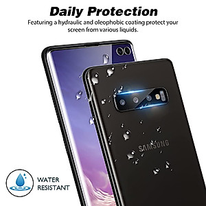 TOCOL 2+2 Pack Fit for Samsung Galaxy S10 Plus - 2 Pack TPU Screen Protector and 2 Pack Camera Lens Protector, Alignment Frame, Easy Installation, Bubble Free, Support Ultrasonic Fingerprint