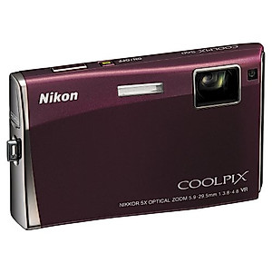 Nikon Coolpix S60 10MP Digital Camera with 5x Optical Vibration Reduction (VR) Zoom (Burgundy)