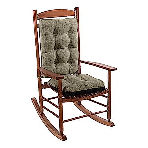 Cozyide Non-Slip Rocking Chair Cushion Set, Soft Rocking Chair Pads Set with Adjustable Ties, Includes Seat Cushion 17x17 Inches & Back Pillow 21x17 Inches, Khaki