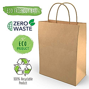 BagKraft Brown Paper Bags with Handles Mixed Size | 100% Recyclable Kraft Paper | Ideal for Gifts, Shopping, Boutique, Packaging, Merchandise, Grocery and Craft (30)