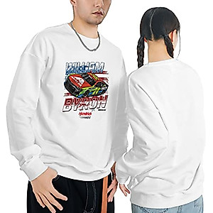 YINFA William Byron 24 Crewneck Sweatshirt Hoodie Pullover Long Sleeve Loose Lightweight Sport unisex White