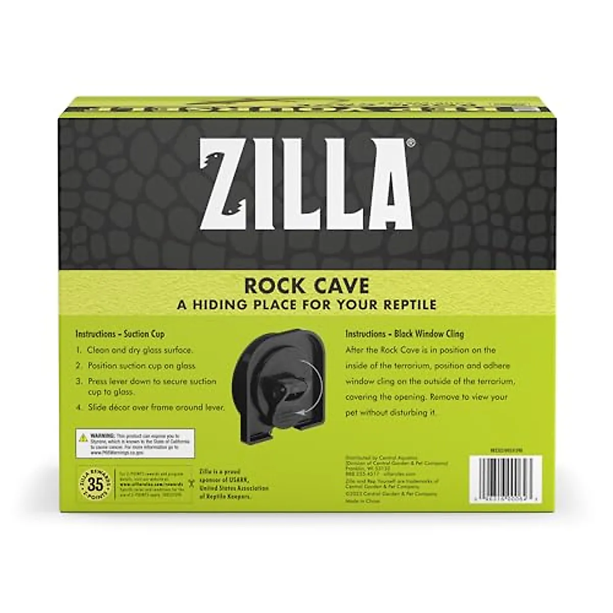 Zilla Vertical Décor Rock Cave 8.75 x 5.875 x 7.25",Grey