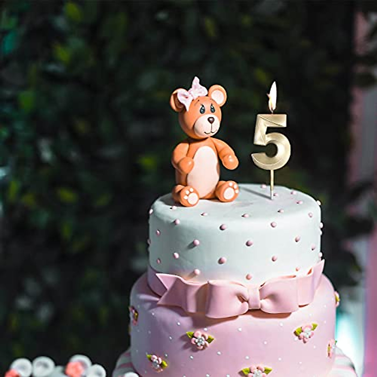 BEAN LIEVE Numeral Birthday Candles - Happy Birthday Cake Candles Numeric Candles Number 0 1 2 3 4 5 6 7 8 9 Used for Cake Decoration on Birthday and Wedding Anniversary Celebration (Champagne Gold)