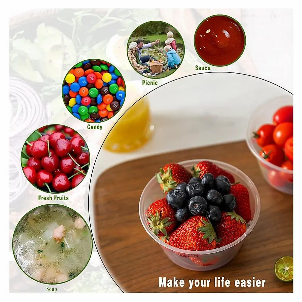 STARANDBEE [20Pack] 16oz, Food Storage Containers with Lids, Plastic Deli Containers, Meal Prep Containers, Microwave and Freezer Safe, Stackable, Leakproof, BPA Free, Clear