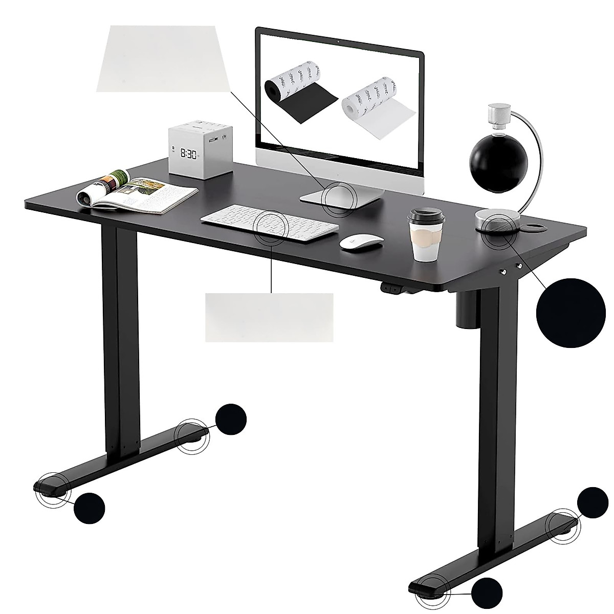 Non Slip Self Adhesive Silicone Cuttable Furniture Pads - Anti-Sliding Anti-Scratch Rubber Floor Protectors for Any Furniture and Appliances