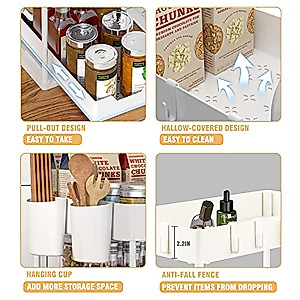 Amythe Bathroom Cabinet Organizer, 2-Tier Under Sink Organizers and Storage, Under Sliding Cabinet Basket Organizer with Hooks, Multi-purpose Under Sink Shelf Organizer for Bathroom Kitchen