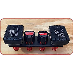 Generic Battery Holder for Milwaukee M12,12V Battery Holder Milwaukee,Battery Storage for Milwaukee,Wall Mount for Milwaukee 12V Batteries,Grey