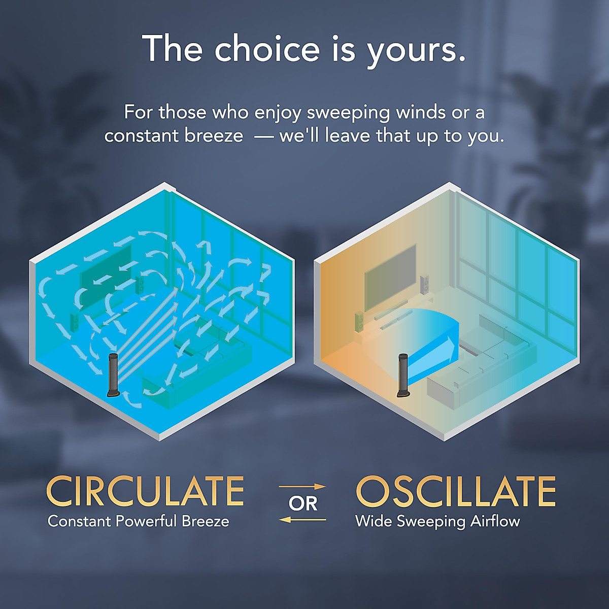 Vornado ARA Oscillating Tower Fan with Ambient Light and Remote, 40 Inch, Quiet Powerful Fan, 5 Speeds, Touch Control, Illuminated Air Circulator for Home, Black