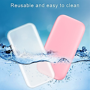 YEAJOIN 6PCS Silicone False Eyelash Holder Pads for Eyelash Extensions Loose Lash, Reusable Eyelash Extensions Tools, Transparent and Pink