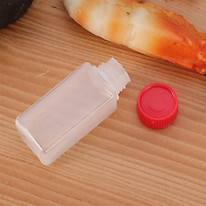 PRETYZOOM 100 Pcs Mini Condiment Squeeze Bottle Disposable Salad Dressing Tomato Ketchup Sauce Containers Plastic Squirt Bottle Empty Dispenser for BBQ Salad Food Liquid 6.5ml