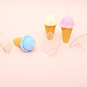Birthday Candles Lollipops Smokeless Cake Topper Candle for Party Supplies and Wedding Favor (Ice Cream)