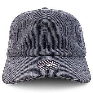 Trendy Apparel Shop Oversized XXL Unstructured Corduroy Curved Bill Strapback Baseball Cap - Dark Grey