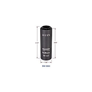 Impact Rated 2-in-1 Black Oxidized Spring-Loaded Socket, 12 Point, Deep Socket - Multi Function 3/4" and 9/16" Lineman Socket