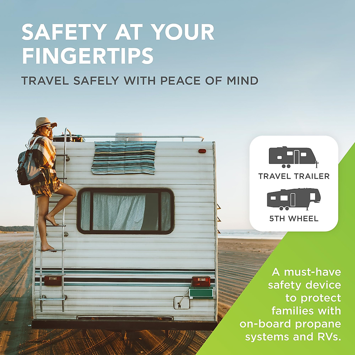 GasStop - Propane Tank Gauge with Leak Detector & Emergency Shut-Off - Pressure Indicator Universal Meter - RV & Camper Accessories