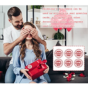 FaCraft Happy Valentines Day Stickers Round Valentine Labels 1.5" Valentine's Day Gift Stickers Label Sticker for Envelope Seals Card Boxes Valentine Gift Wrap Valentine's Day Decorations