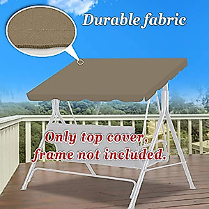 Strong Camel Patio Swing Cover Garden Outdoor Swing Replacement Canopy Cover (65" x45, Taupe)