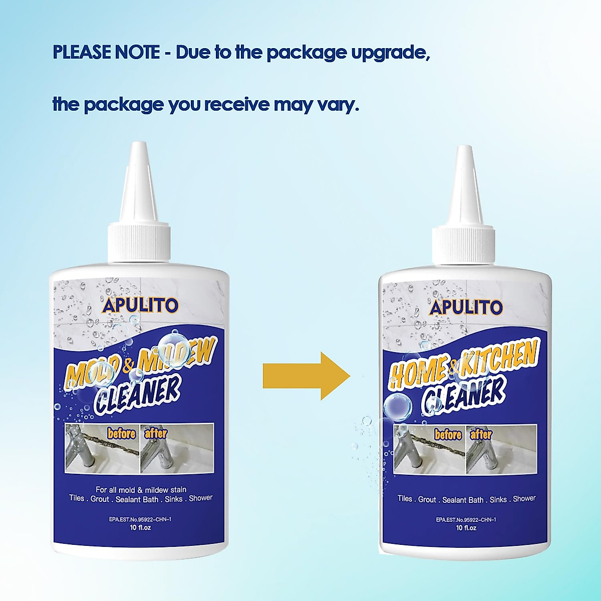 APULITO Home Mold Stain Cleaning Gel Mildew Cleaner Gel for Bathroom Kitchen Household