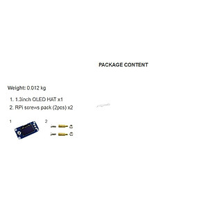 1.3 inch OLED Display HAT for Raspberry Pi 2B/3B/4B/Zero/Zero W Jetson Nano 128x64 Pixels SPI/I2C Interface @XYGStudy
