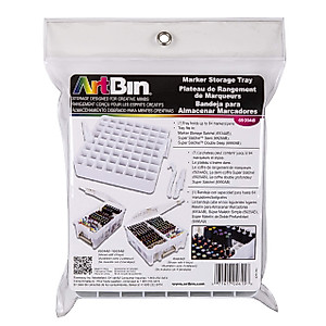 ArtBin 6939AB Marker Storage Tray - Holds up to 64 Pens, Pencils, Markers, Brushes, etc., [1] Plastic Storage Tray, White
