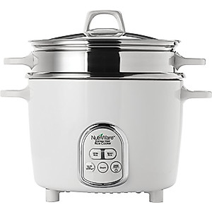 Aroma Housewares NutriWare 14-Cup (Cooked) Digital Rice Cooker and Food Steamer, White