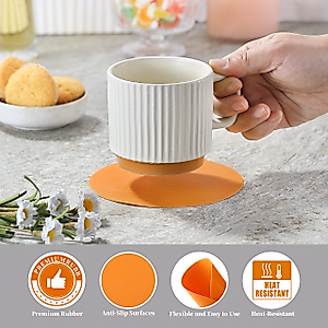 4PCS Jar Opener Gripper Pads, MONGSEW Rubber Jar Opener Grippers for Seniors with Arthritis & Weak Hands (Orange+Green)