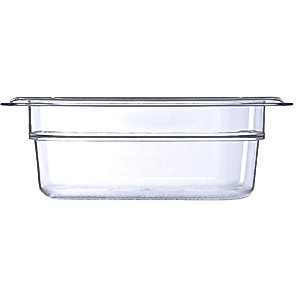Carlisle FoodService Products 3068307 Plastic Food Pan, 1/6 Size, 2.5 Inches Deep, Clear