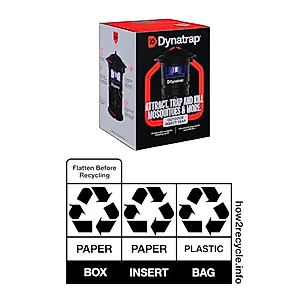 DynaTrap DT1130SR 1/2 Acre Mosquito & Flying Insect Outdoor Trap and Killer – Kills Mosquitoes, Flies, Wasps, Gnats, & Other Flying Insects - Bug Zapper Alternative - Black